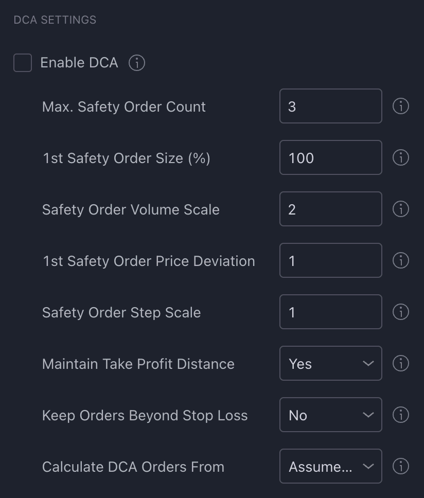DCA Settings | Whitebox Docs